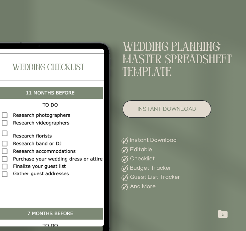 Wedding Planning Downloadable Checklist